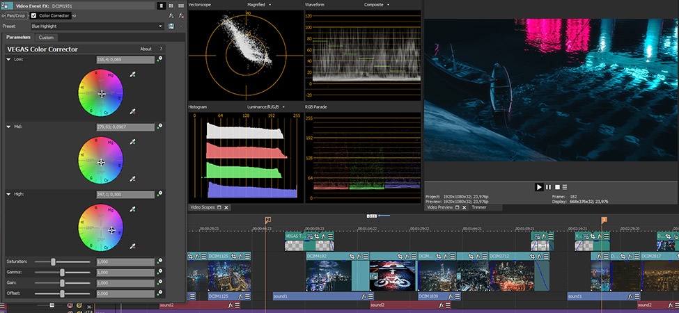 Video scopes: Waveform, Vectorscope & Histogram for accurate color grading